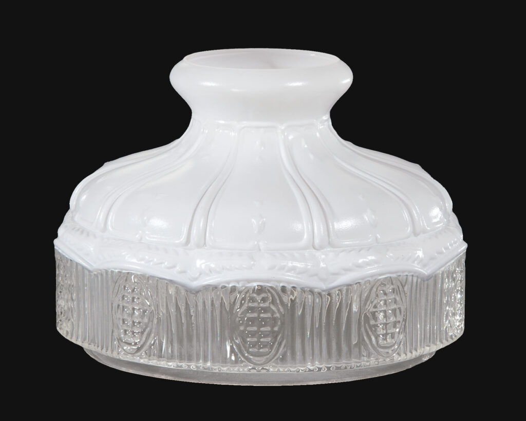 10 Glass Lamp Shade White Top — The Source For Oil Lamps And Hurricane Lanterns