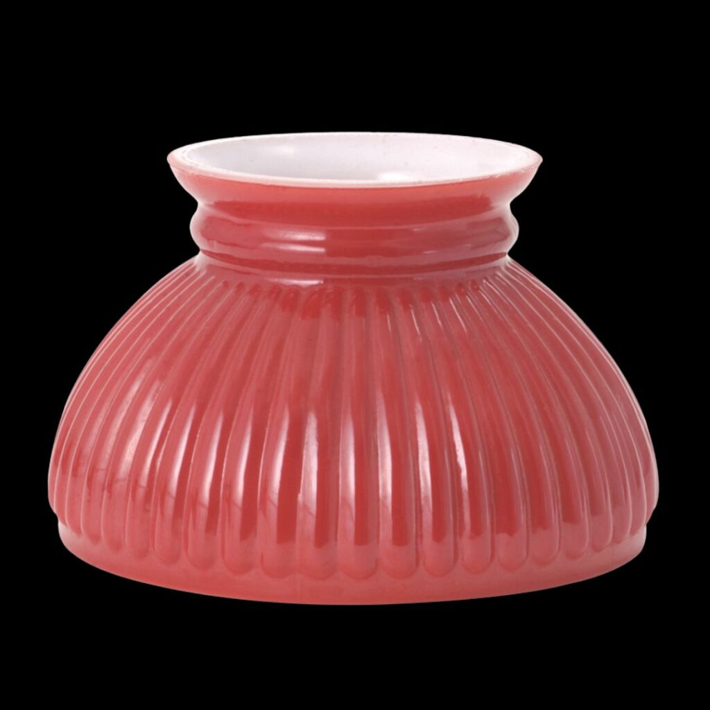 6" Student Shade - Red Ribbed — The Source for Oil Lamps and Hurricane ...