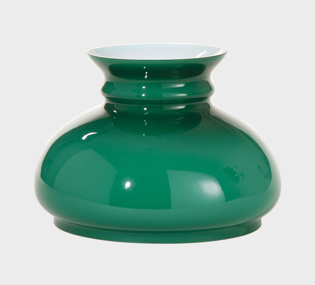 7" Cased Green Glass Shade — The Source for Oil Lamps and Hurricane ...