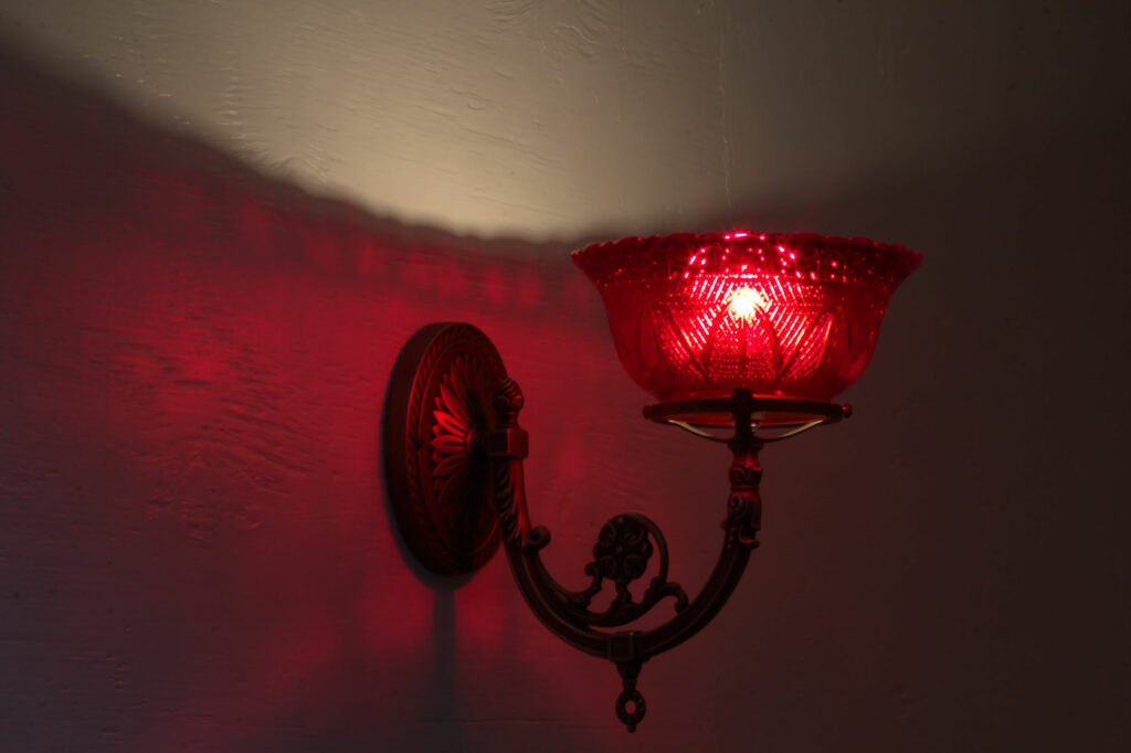 Solid Red Embossed Fish Scale Gas Shade — The Source for Oil Lamps and ...